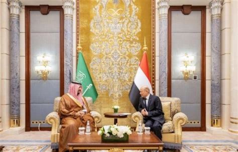 الرئيس العليمي يلتقي وزير الدفاع السعودي خالد بن سلمان