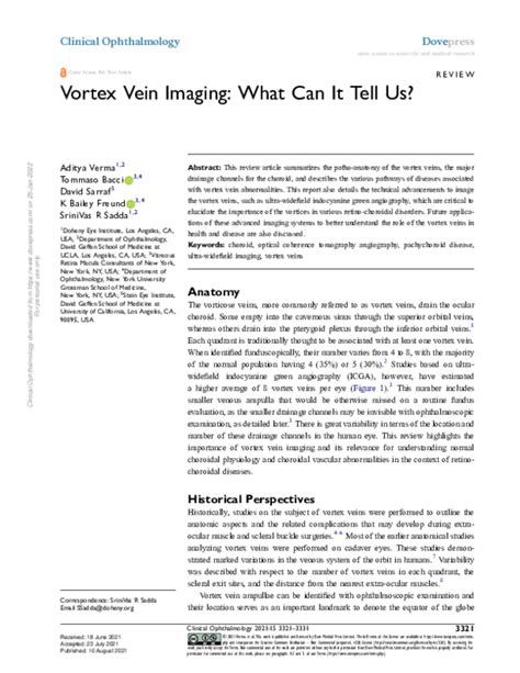 Pdf Imaging Vortex Veins Anatomy Disease And Advances