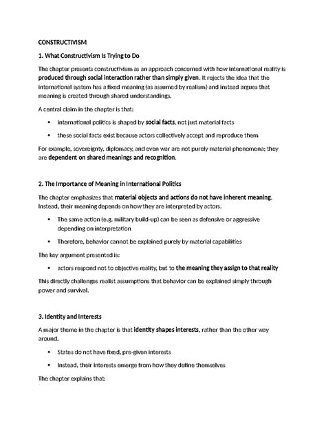 Constructivism In International Relations Detailed Notes On Key