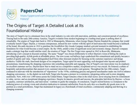 The Origins Of Target A Detailed Look At Its Foundational History Free Essay Example 447