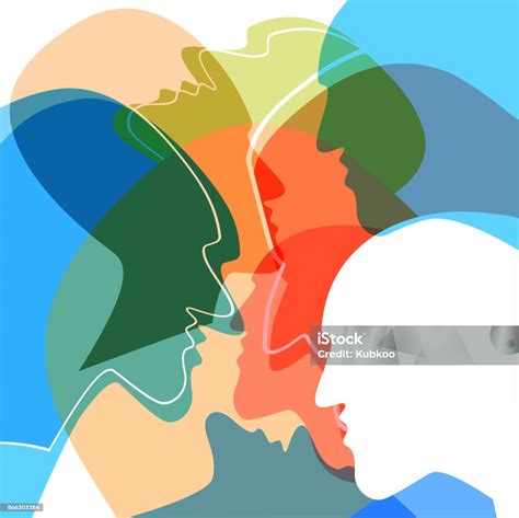 머리 사람들 개념 사람 간의 커뮤니케이션의 상징 벡터 Ilustration입니다 추상적인에 대한 스톡 벡터 아트 및 기타 이미지 추상적인 개념 개성 개념 Istock