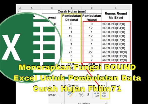 Menerapkan Fungsi Round Ms Excel Untuk Pembulatan Data Curah Hujan Fklim71