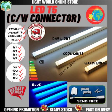 HIGH QUALITY LED T5 LED Complete SET With CONNECTOR CLIP Daylight Coolwhite Warmwhite