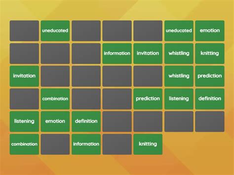 Review Words Matching Pairs