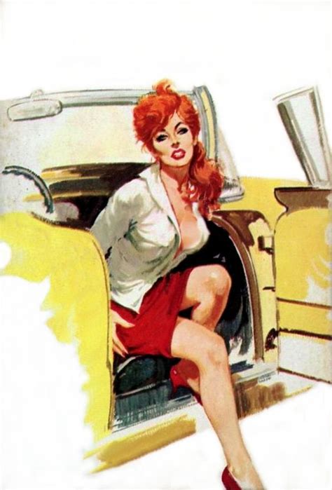 Redhead In A 45 Chevy Convertable Pic