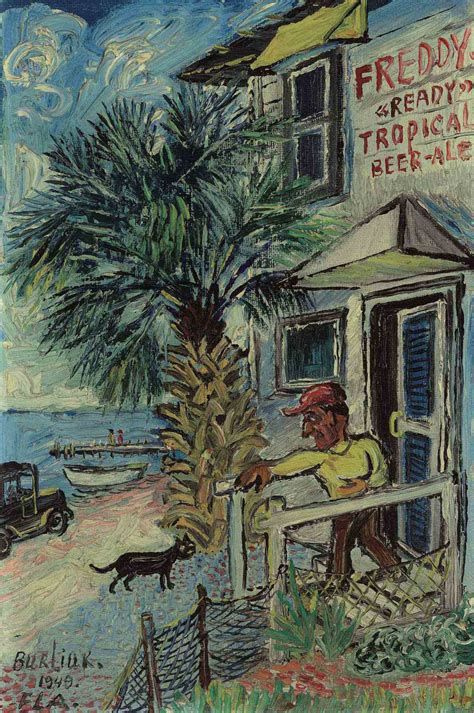 Давид Давидович Бурлюк - Фредди и черный кот, 1949, 20×30 см: Описание ...