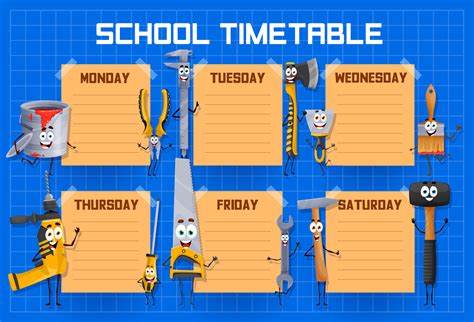 Educación Calendario Cronograma Dibujos Animados Trabajo Herramientas