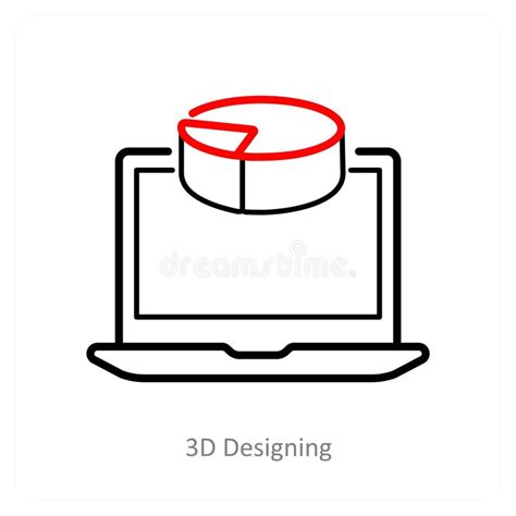 3d Designing And Creation Icon Concept Stock Illustration