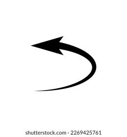 Semicircular Rounded Curved Rotating Arrow Left Stock Vector Royalty Free