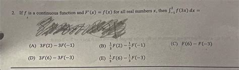 solved 2 if f is a continuous function and f′ x f x for