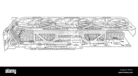 Gpu Card Outline Vector Stock Vector Image And Art Alamy