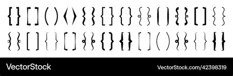 Text Brackets Collection Black Quotation Box Vector Image