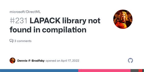 Lapack Library Not Found In Compilation · Issue 231 · Microsoft