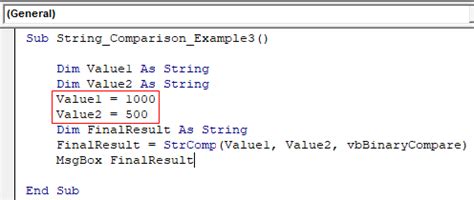 VBA String Comparison How To Compare Two String Values