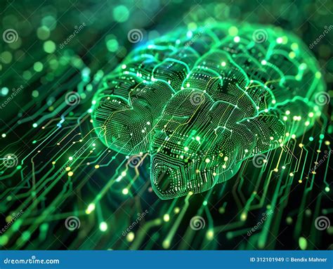 Abstract Digital Brain Neurons Network Connection Technology Background Concept Stock