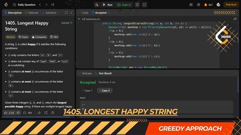 Leetcode Daily Question 1405 Longest Happy String Is Kabir Coding