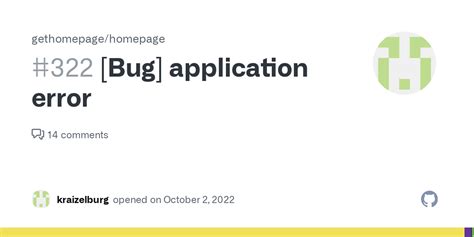 [bug] application error · issue 322 · gethomepage homepage · github