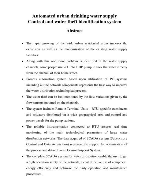 Automated Urban Drinking Water Supply With Pdf Scada Computing