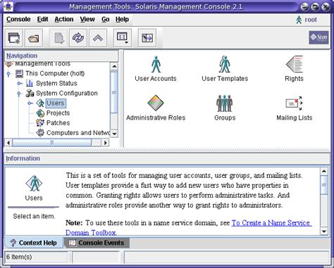 adding users with solaris management console