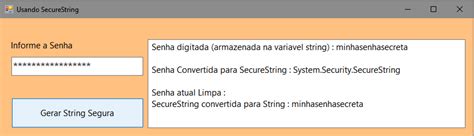 C Usando A Classe Securestring
