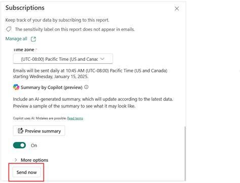add copilot summaries to power bi email subscriptions preview