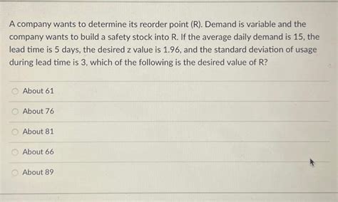 Solved Using The Fixed Order Quantity Model Which Of The