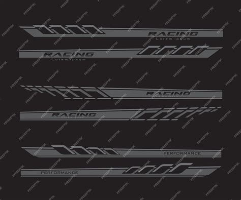 자동차 벡터에 대 한 랩 디자인 스포츠 줄무늬 자동차 스티커 블랙 컬러 튜닝 V220230427에 대 한 레이싱 데칼