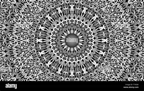 Grey Flower Kaleidoscope Mandala Pattern Wallpaper Vector Background