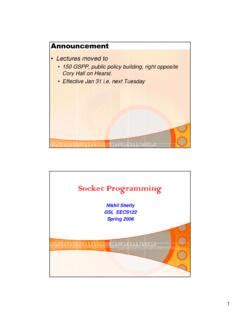 Socket Programming University Of California Berkeley Socket Programming University Of