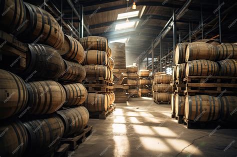 Premium Ai Image Warehouse Containing Cask