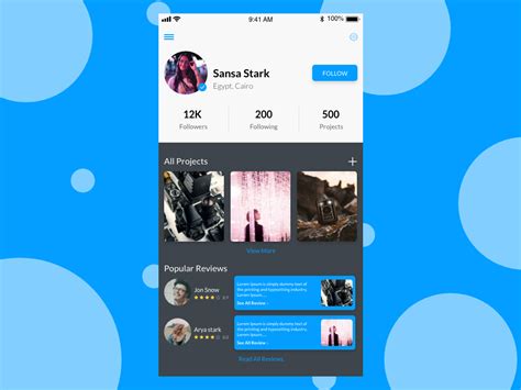 UI UX Profile Design By Mohamed Ali On Dribbble