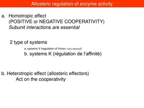 Ppt Allosteric Regulation Of Enzyme Activity Powerpoint Presentation