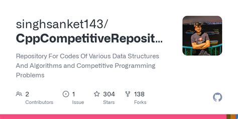 GitHub Singhsanket CppCompetitiveRepository Repository For Codes Of Various Data