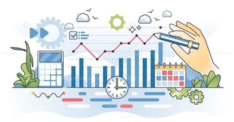 Time Series Analysis With Sequence Of Data Points Outline Hands Concept Vectormine