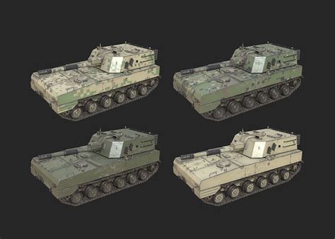 3d Model Pbr Pla Plz 07 Self Propelled Howitzer Vr Ar Low Poly Cgtrader