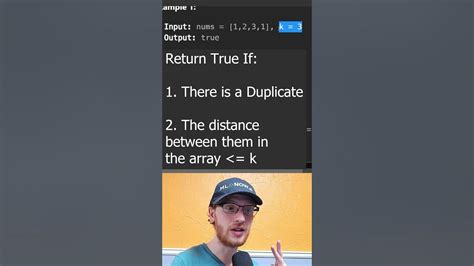 This Easy Faang Interview Question Is Awesome Contains Duplicate Ii Leetcode 219 Youtube