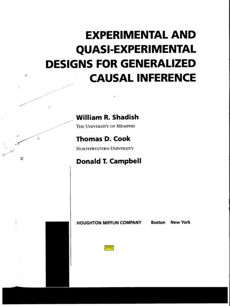 Experimental And Quasi Experimental Designs For Generalized Causal Inference Pdf Pdf