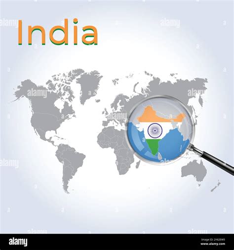 India Magnified Map And Flag India Enlargement Maps Vector Art Stock Vector Image And Art Alamy