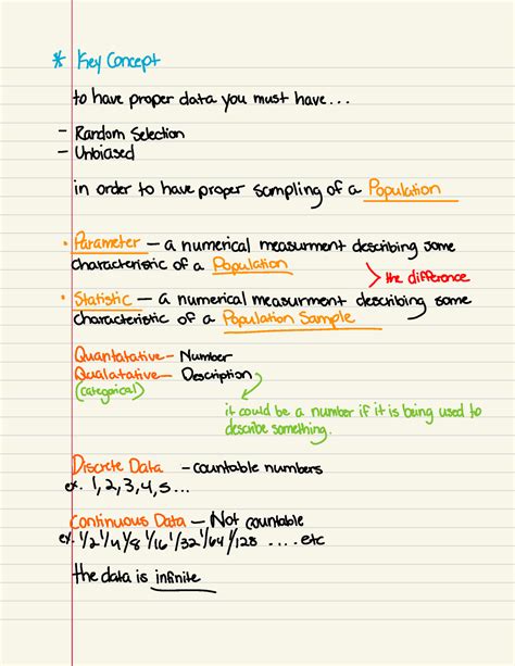 Statistics Lecture Notes Key Concept To Have Proper Data You Must