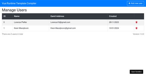 Vue Runtime Template Compiler Forked Codesandbox