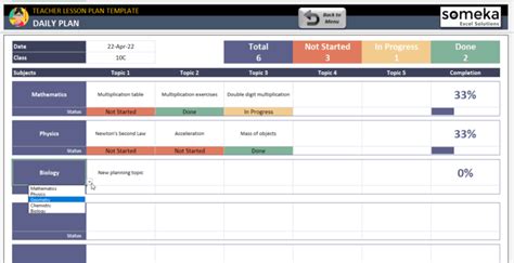 Lesson Plan Excel Template Lesson Planner For Teachers