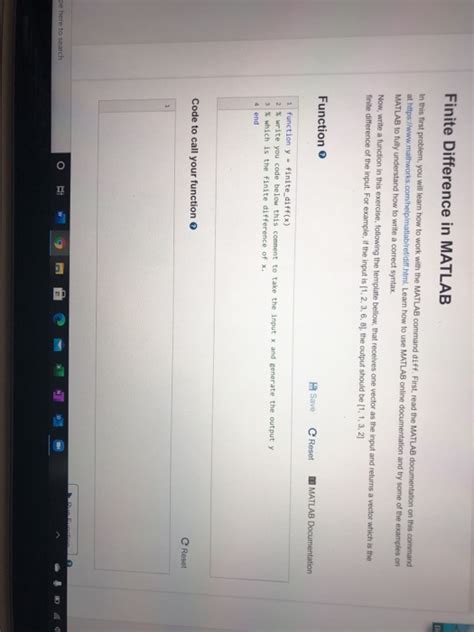 Solved Finite Difference In MATLAB In This First Problem Chegg