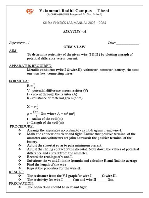 Physics Practical Manual 23 24 Pdf Pn Junction Manufactured Goods
