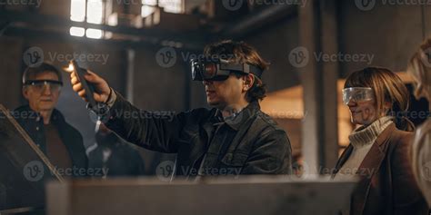 A Participant Wearing Augmented Reality Glasses Interacting With A