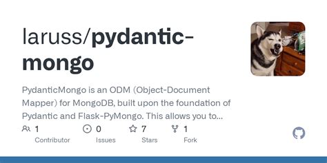 GitHub Laruss Pydantic Mongo PydanticMongo Is An ODM Object Document Mapper For MongoDB