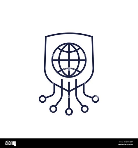 Secure Network Icon Online Security Line Vector Stock Vector Image And Art Alamy