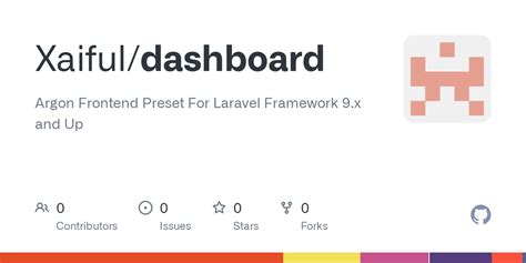github xaiful dashboard argon frontend preset for laravel framework 9 x and up
