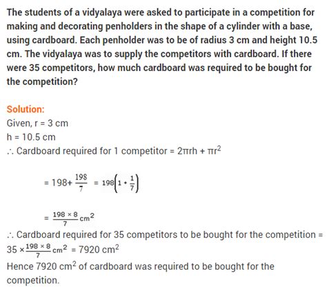 Ncert Solutions Class 9 Maths Chapter 13 Surface Areas And Volumes Ex