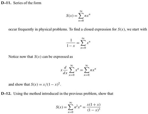 Solved D Series Of The Form S X N Nxn Occur Chegg Com