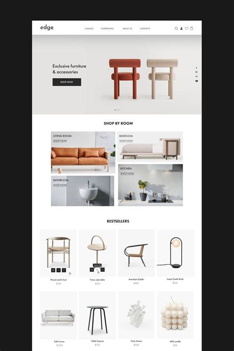 Furniture Store Edge Ecommerce Design Furniture App Design Interior Design Template